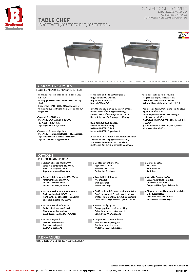 F3-TABLES | Bertrand Manufacturer